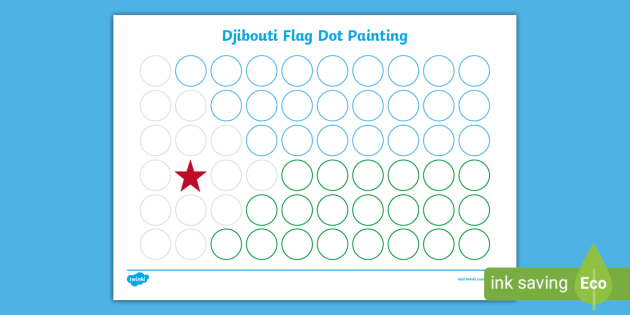 Djibouti Flag Dot Painting Worksheet