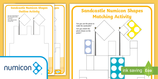 👉 Sandcastle Numicon Shapes Outline and Matching Posters Pack