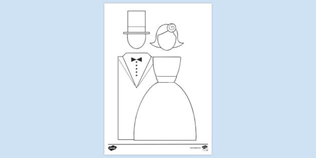 FREE! - Wedding Card Cutout Colouring | Colouring Sheets