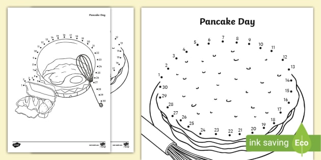 Pancake Day Dot-To-Dot 0-30 Activity Sheets (teacher made)