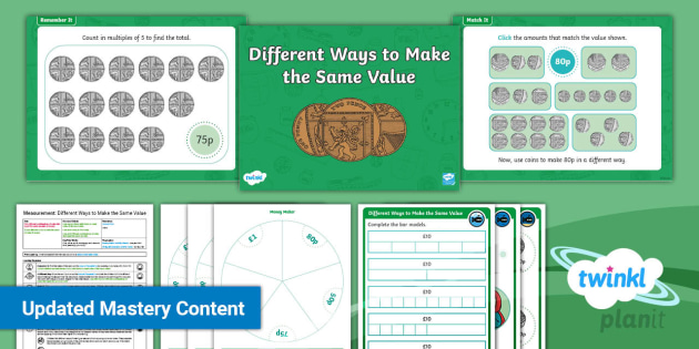 Y2 Combinations of Coins PlanIt Maths Lesson 1
