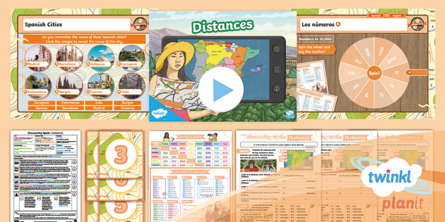👉 PlanIt Year 6 Spanish Lesson: Distances (teacher made)
