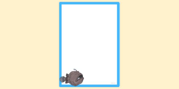 FREE! - * NEW * Angler Fish Page Border | Page Borders | Twinkl