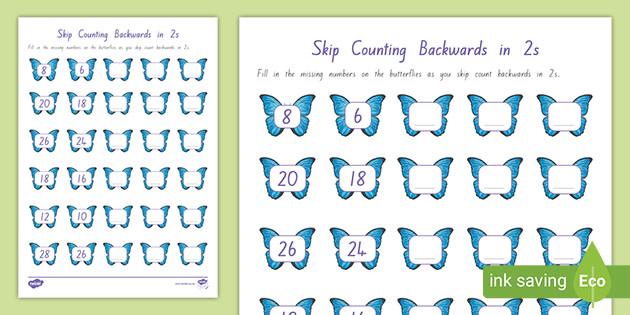 Stage 4 Skip Counting Backwards in 2s