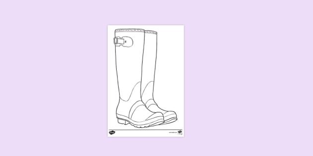 FREE! - Wellies Colouring Sheet | Colouring Sheets | Twinkl