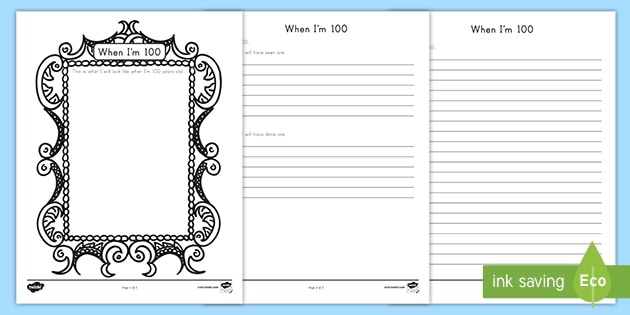 100th Day of School: When I'm 100 Writing Prompt