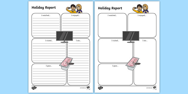 Holiday Report Writing Frames (teacher made)