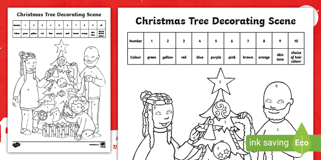 Christmas Tree Colour by Number - Christmas Maths Resources