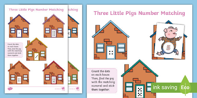 👉 EYFS Three Little Pigs Number Matching Activity