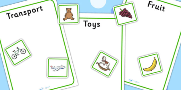 Fruit Toys And Transport Sorting Activity No Visual Support