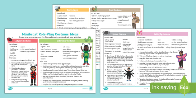 Minibeast Costume Ideas - Minibeast Dressing Up - Twinkl