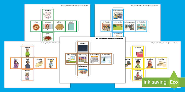 Colourful Semantics Dice Nets (teacher made)