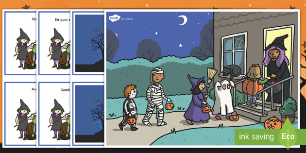 Cartes pour jeu de questions : Halloween (teacher made)