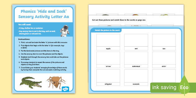 Phonics 'Hide and Seek' Sensory Activity - Letter Aa