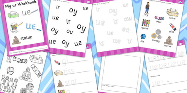 Phase 5 ue Grapheme Workbook - phase five, graphemes, literacy