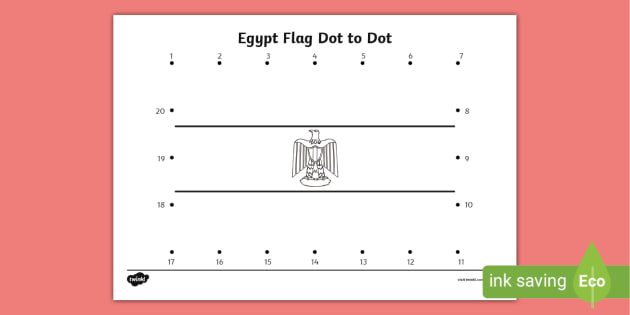 Egypt Flag Dot to Dot Worksheet