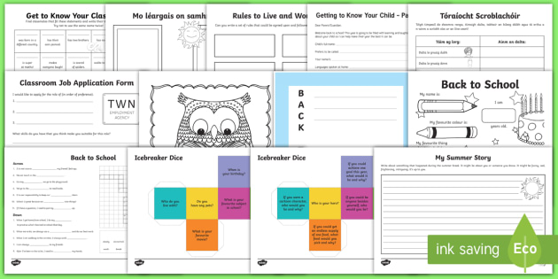 * NEW * Fourth Class Back to School Activity Pack - back to