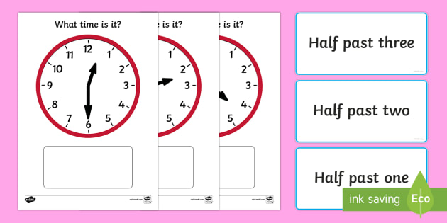 Analogue Clocks Half Past Matching (teacher made)