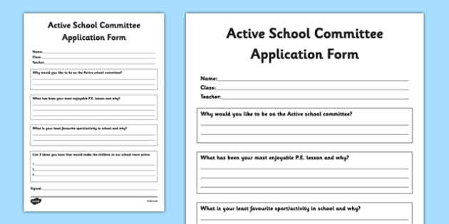 Active Committee Application Form (teacher made)