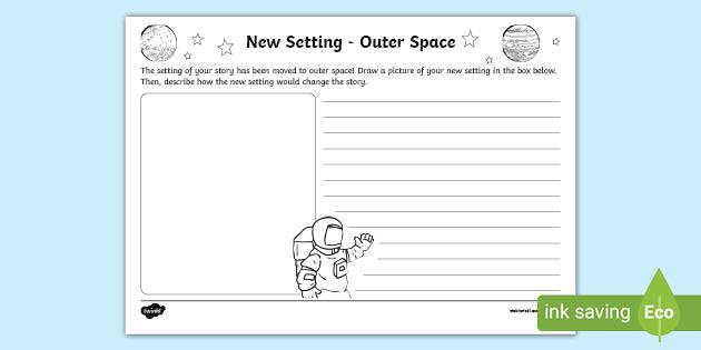 New Setting Outer Space Comprehension Worksheet