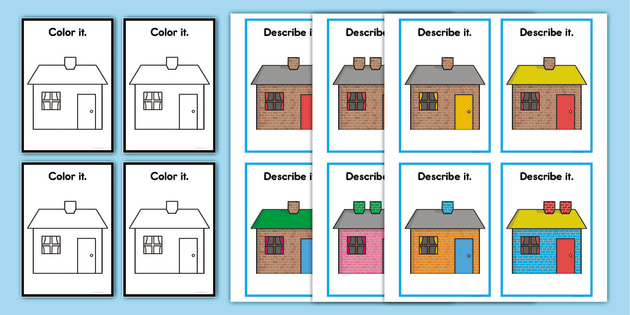 Describe It, Color It Houses Game (teacher made)