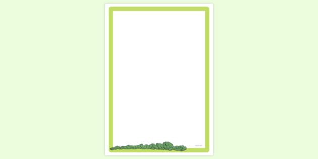 FREE! - Simple Blank Bushes Page Border | Page Borders | Twinkl