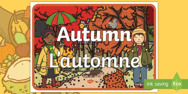 👉 Autumn Display Poster English/French (teacher made)
