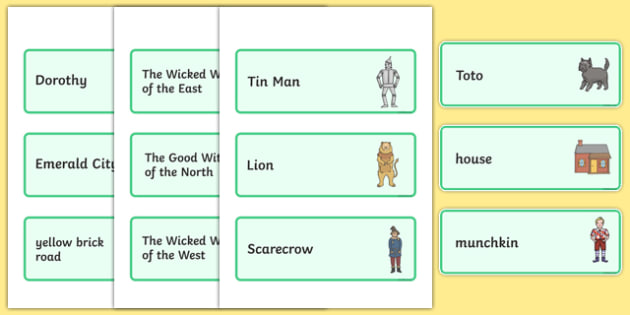 Wizard of Oz Word Cards (teacher made)