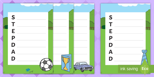 Step Father's Day Poem Worksheets - Father's Day | Twinkl