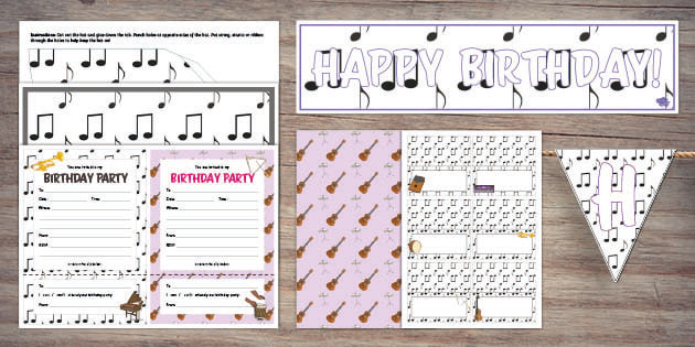 Music Birthday Party Pack | Twinkl Party (teacher made)