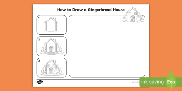 How to Draw a Gingerbread House