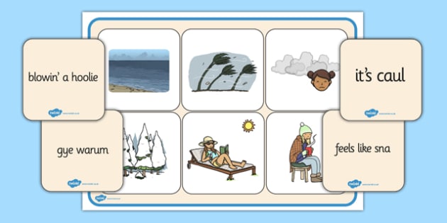 Scots Weather Words Match up Game