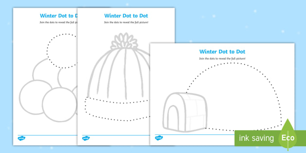 Winter dot to dot | Worksheet pack | Easy to print