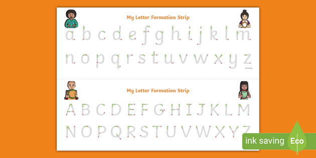 Upper-Case and Lower-Case Letter Formation Strips