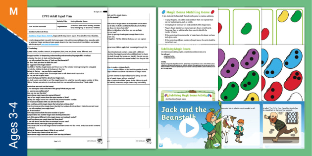 EYFS Sorting Number Beans Adult Input Plan and Resource Pack