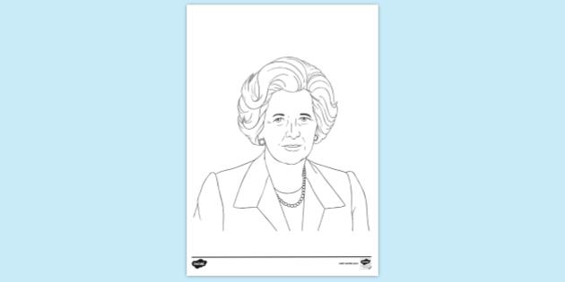 FREE! - Margaret Thatcher Colouring Sheet (teacher made)