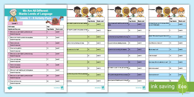 We Are All Different: Blanks Levels of Language
