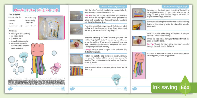 Plastic Bottle Jellyfish Craft - Under the Sea - Recycling