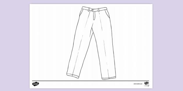 FREE! - School Trousers Colouring Sheet | Colouring Sheets | Twinkl
