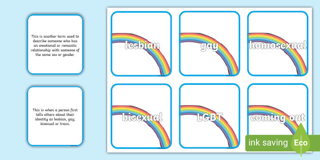 LGBTQ+ Cards Definitions Matching Game | Resources | Twinkl