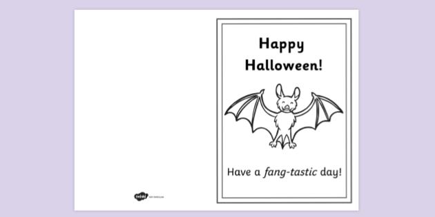FREE! - Vampire Bat Halloween Card Colouring Activity | Printable