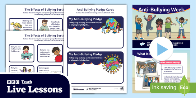 FREE! - Anti-Bullying Week One Kind Word BBC Live Lesson 5-7 Activity Pack