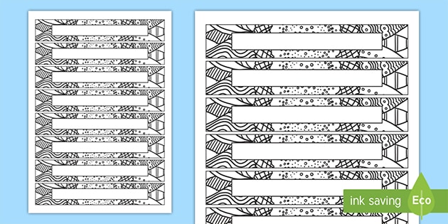 Summer Mindfulness Colouring Tray Labels (teacher made)