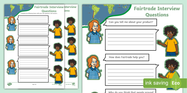 Fairtrade Interview - Fairtrade Worksheet - First Level