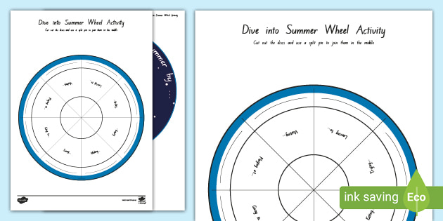 Dive into Summer Wheel Activity (teacher made)