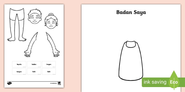 My Body Cut and Paste Activity Indonesian (teacher made)