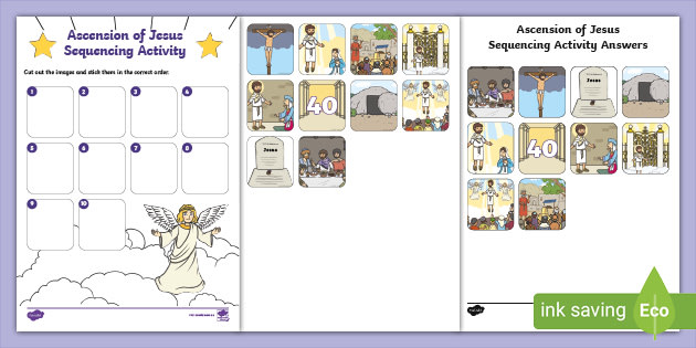 F-2 Ascension of Jesus Sequencing Worksheet