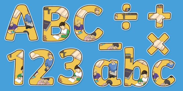 English Themed Display Letters and Numbers Pack