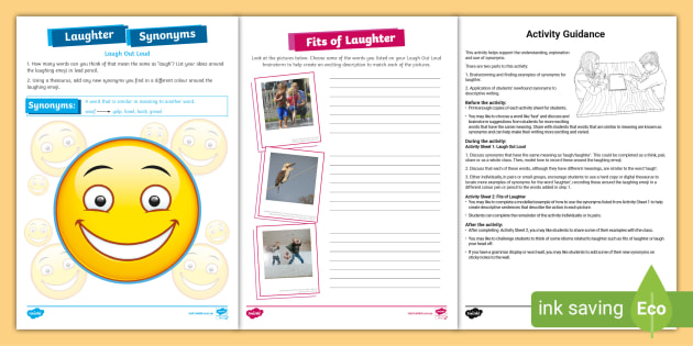 Laughter Synonyms Activity | Twinkl Language Exercise
