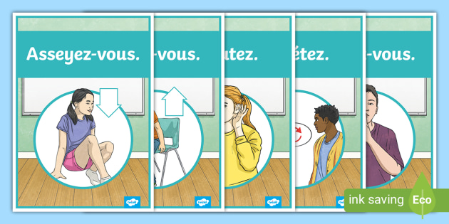 Classroom Instructions in French Display Posters